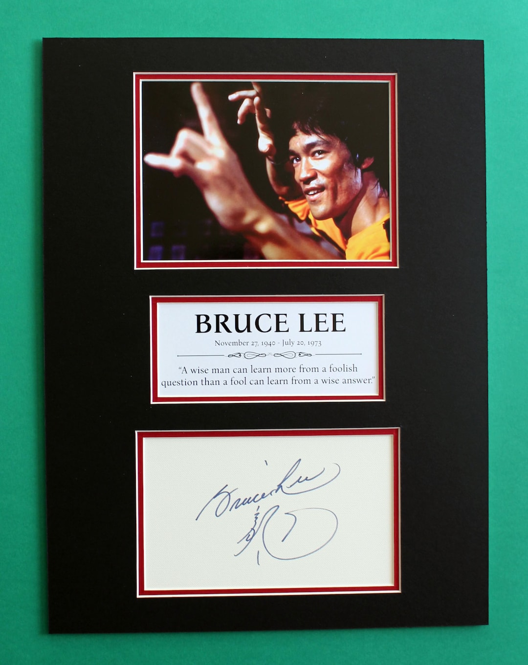 Bruce Lee AUTOGRAPH DISPLAY Unique Artwork Martial Arts - Etsy