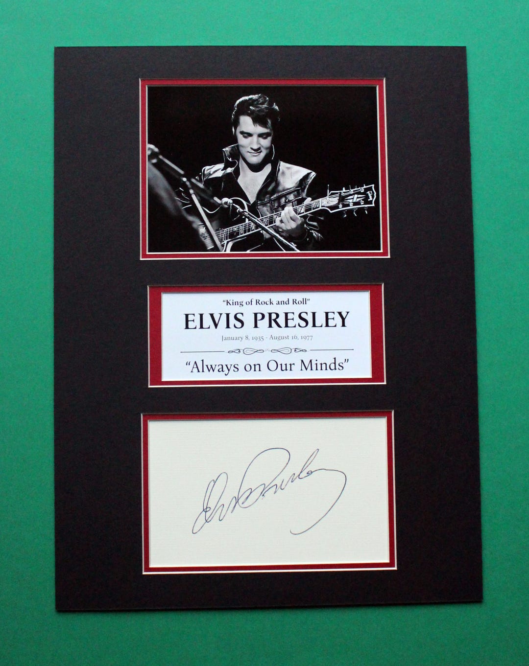 Elvis Presley AUTOGRAPH DISPLAY Unique Artwork the King - Etsy
