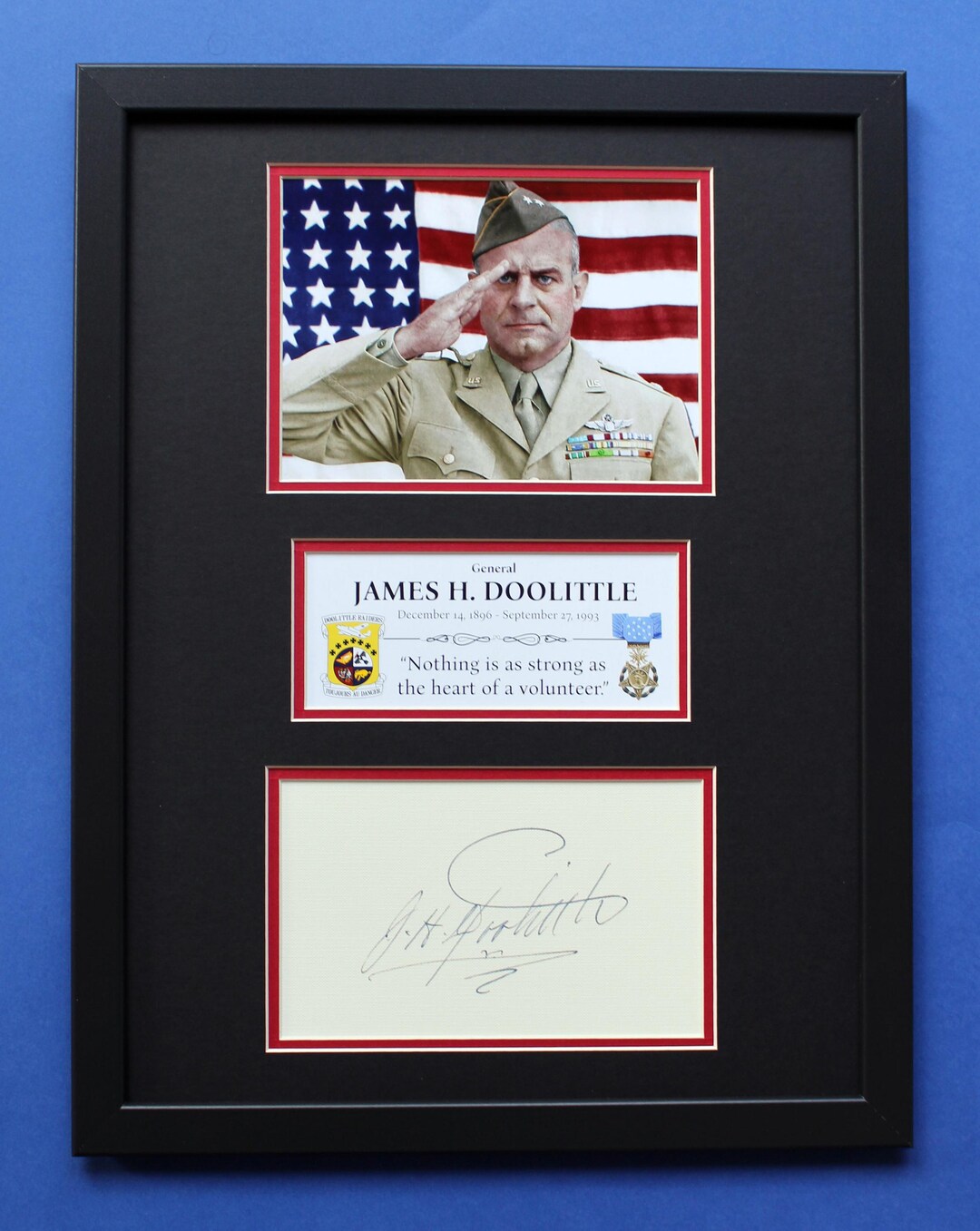 Gen. JIMMY DOOLITTLE AUTOGRAPH Framed Artistic Double Mat Display WW2 ...