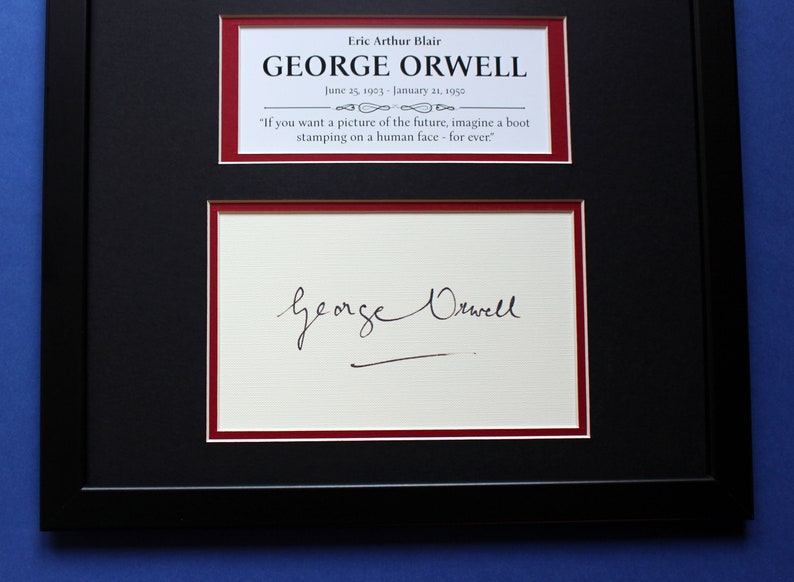 GEORGE ORWELL AUTOGRAPH Framed Artistic Display 1984 Big Brother - Etsy