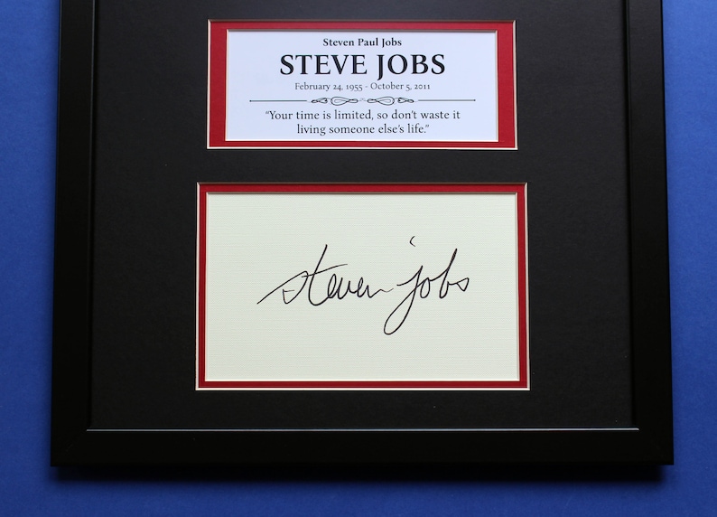 STEVE JOBS AUTOGRAPH Framed Display Think Different - Etsy