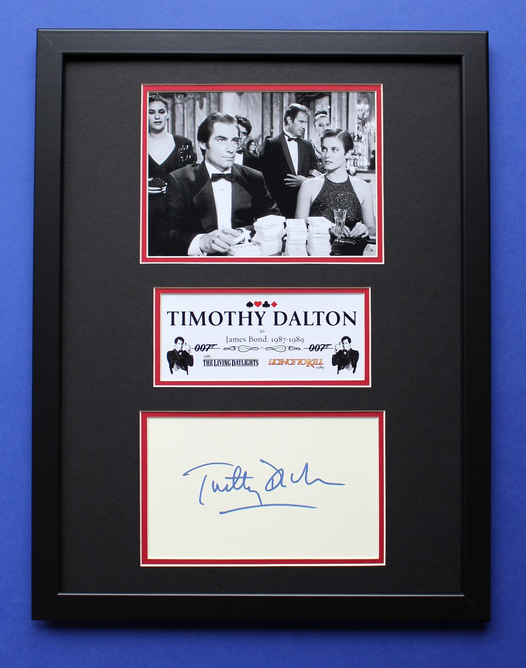 TIMOTHY DALTON AUTOGRAPH Framed Artistic Double Mat Display James Bond ...