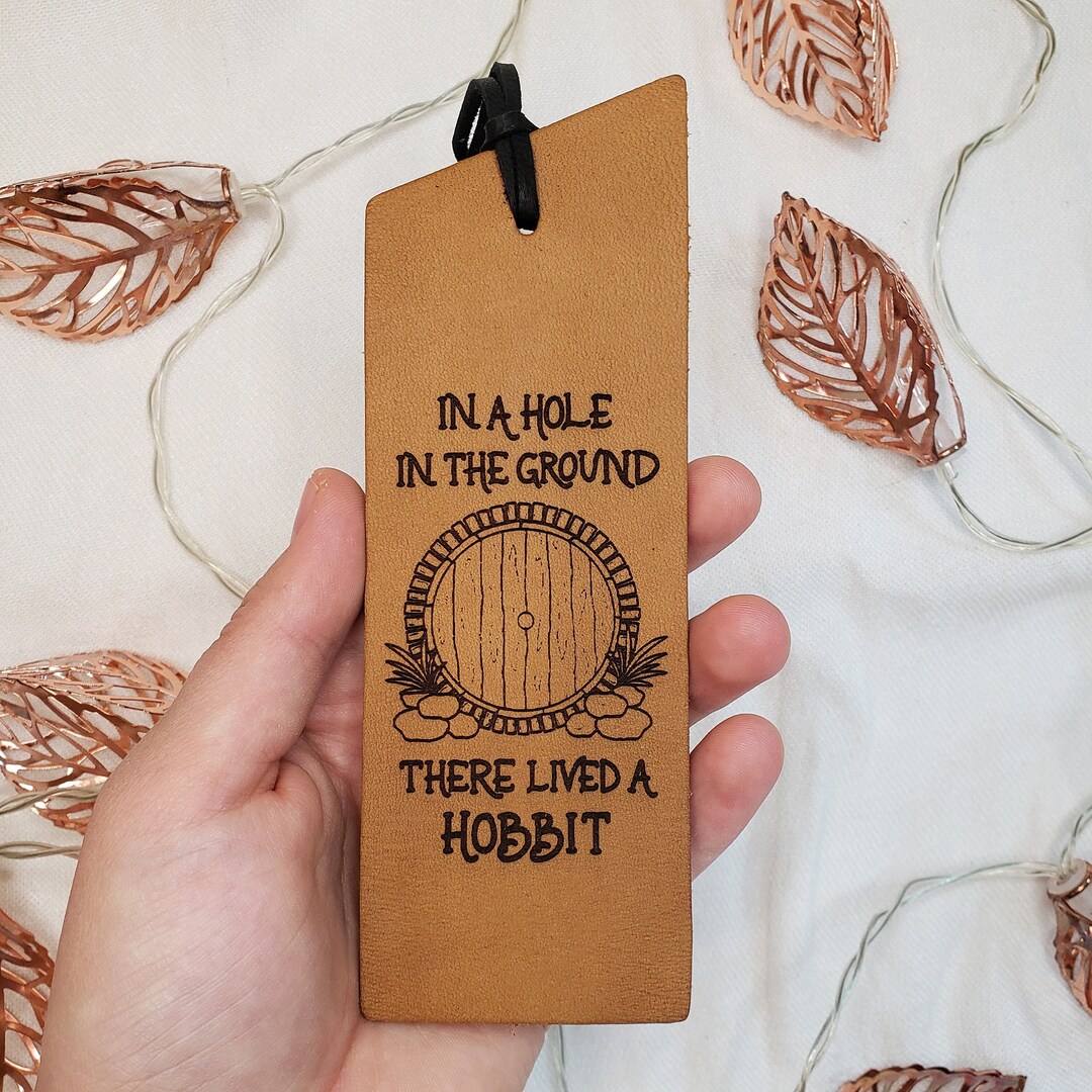 Burned Leather Bookmark Hobbit Hole Bookmark in A Hole in - Etsy