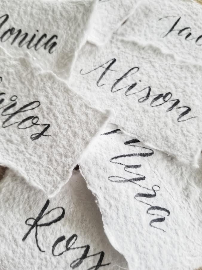 Place Cards Handmade Paper Cards Rustic Vintage - Etsy