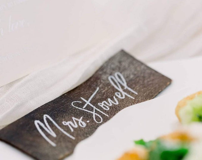 Leather Place Cards Unique Place Cards Rustic Vintage Modern ...