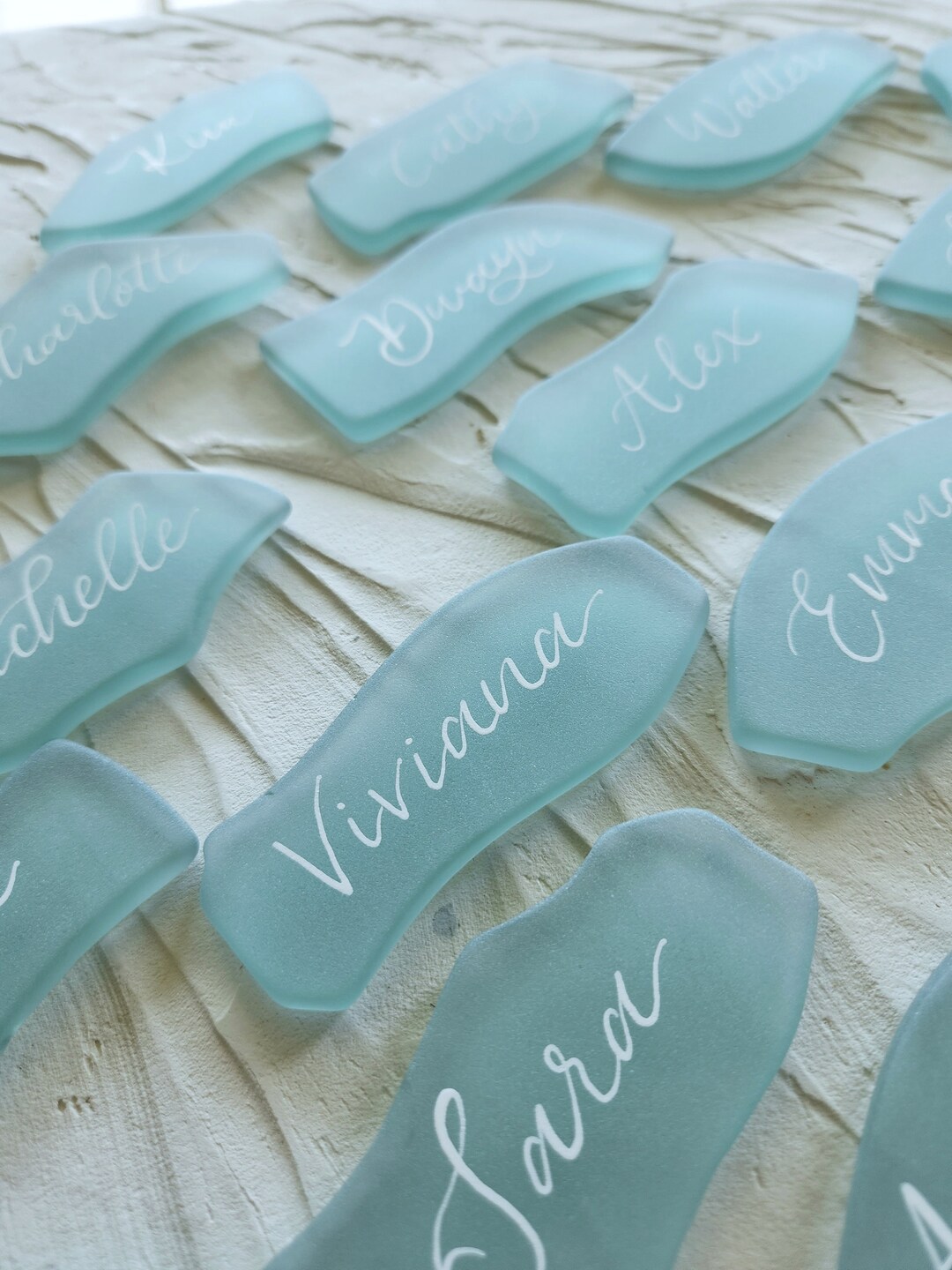 Sea Glass Place Cards Name Cards Beachy Ocean - Etsy