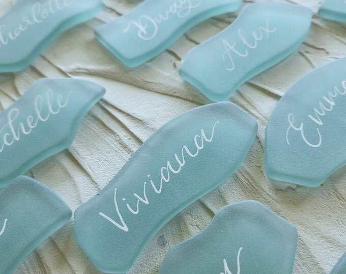 Sea Glass Place Cards || Name Cards || Beachy || Ocean || Modern ...
