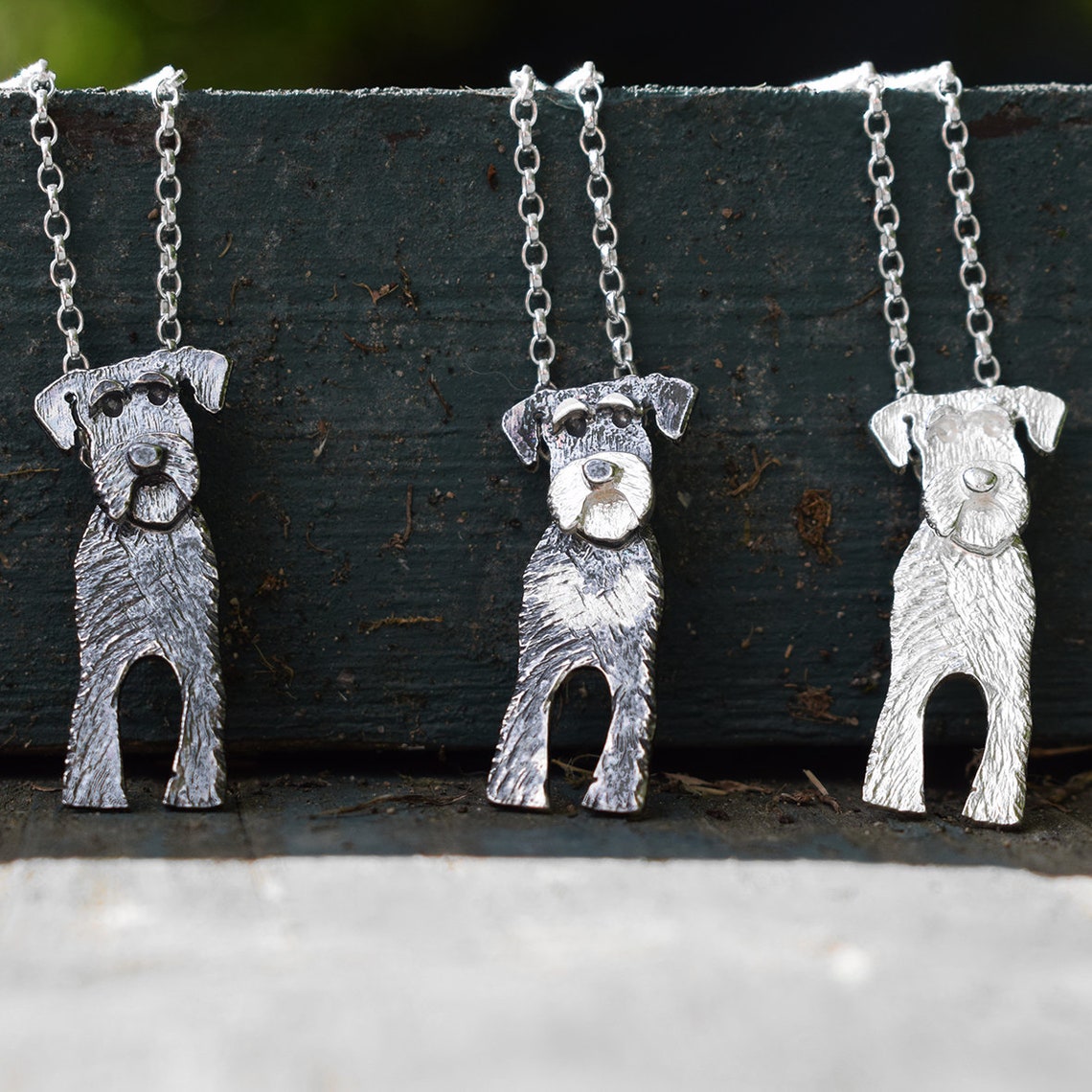 Sterling Silver Miniature Schnauzer Necklace: Dog Lover Gift - Etsy