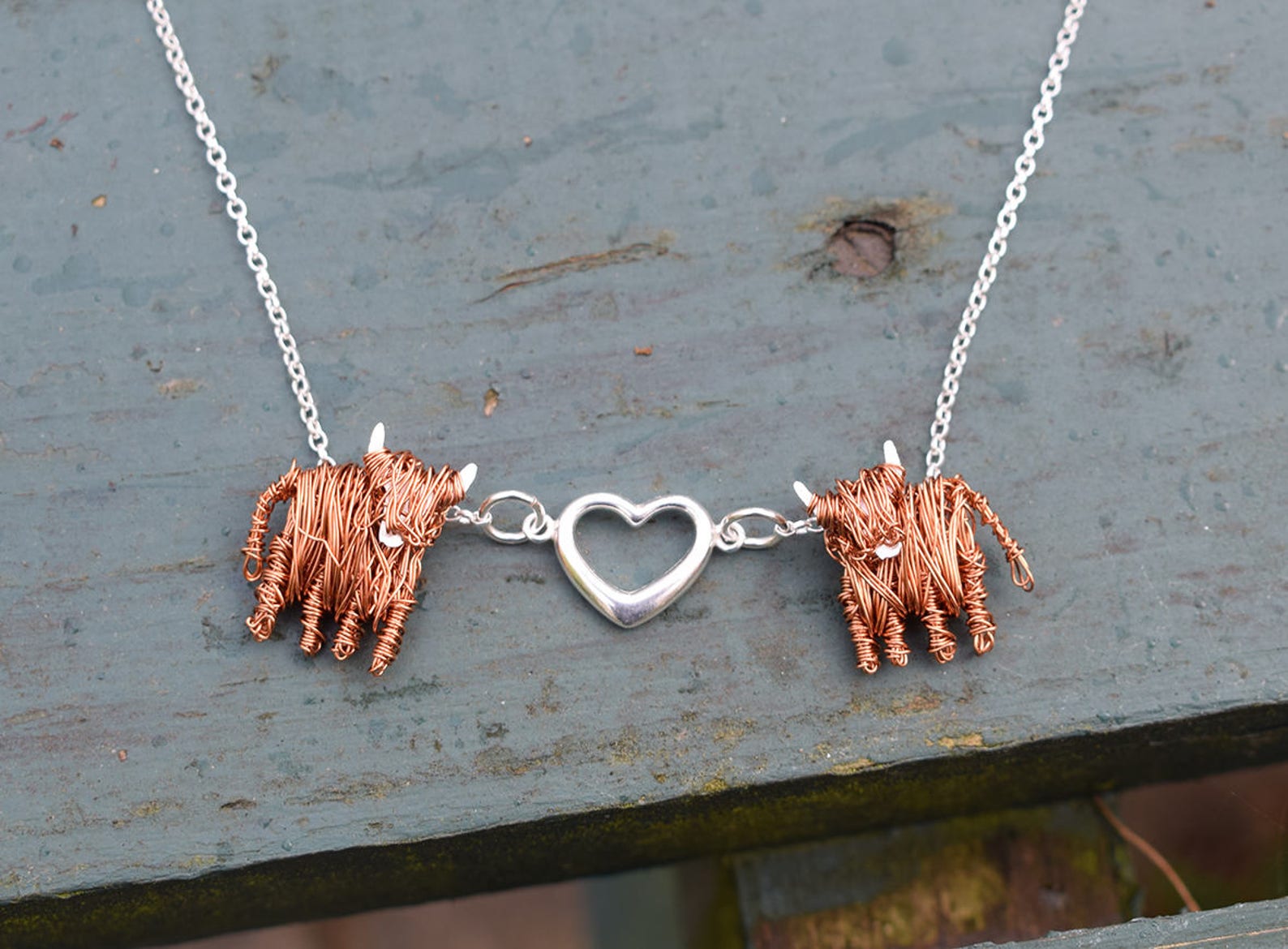 Handcrafted Highland Cow 'love Moo' Necklace, Highland Cow Necklace ...