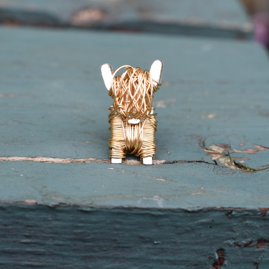 Gold and Silver Highland Cow Charm, Gold Highland Cow, Highland Coo ...