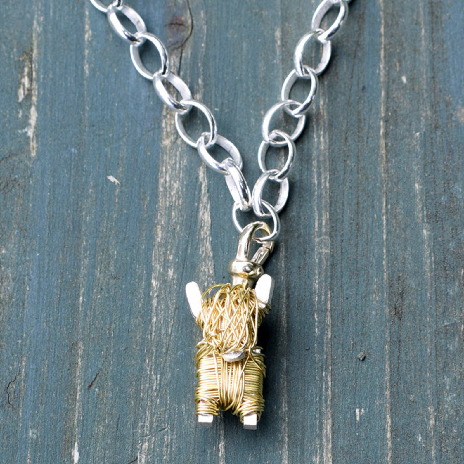 Gold and Silver Highland Cow Charm, Gold Highland Cow, Highland Coo ...