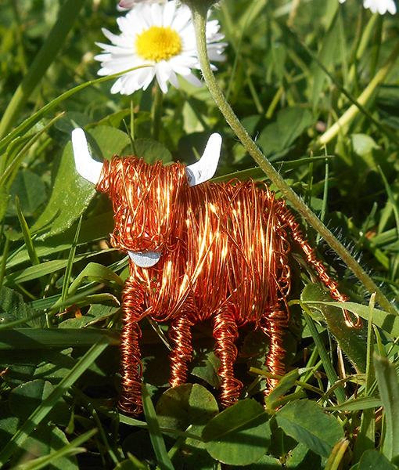 Copper and Silver Highland Cow Brooch, Oxidised Silver Highland Cow ...