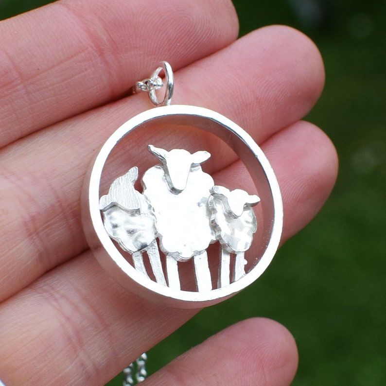 3 Silver Sheep Necklace Flack of Sheep Pendant Silver Sheep - Etsy UK