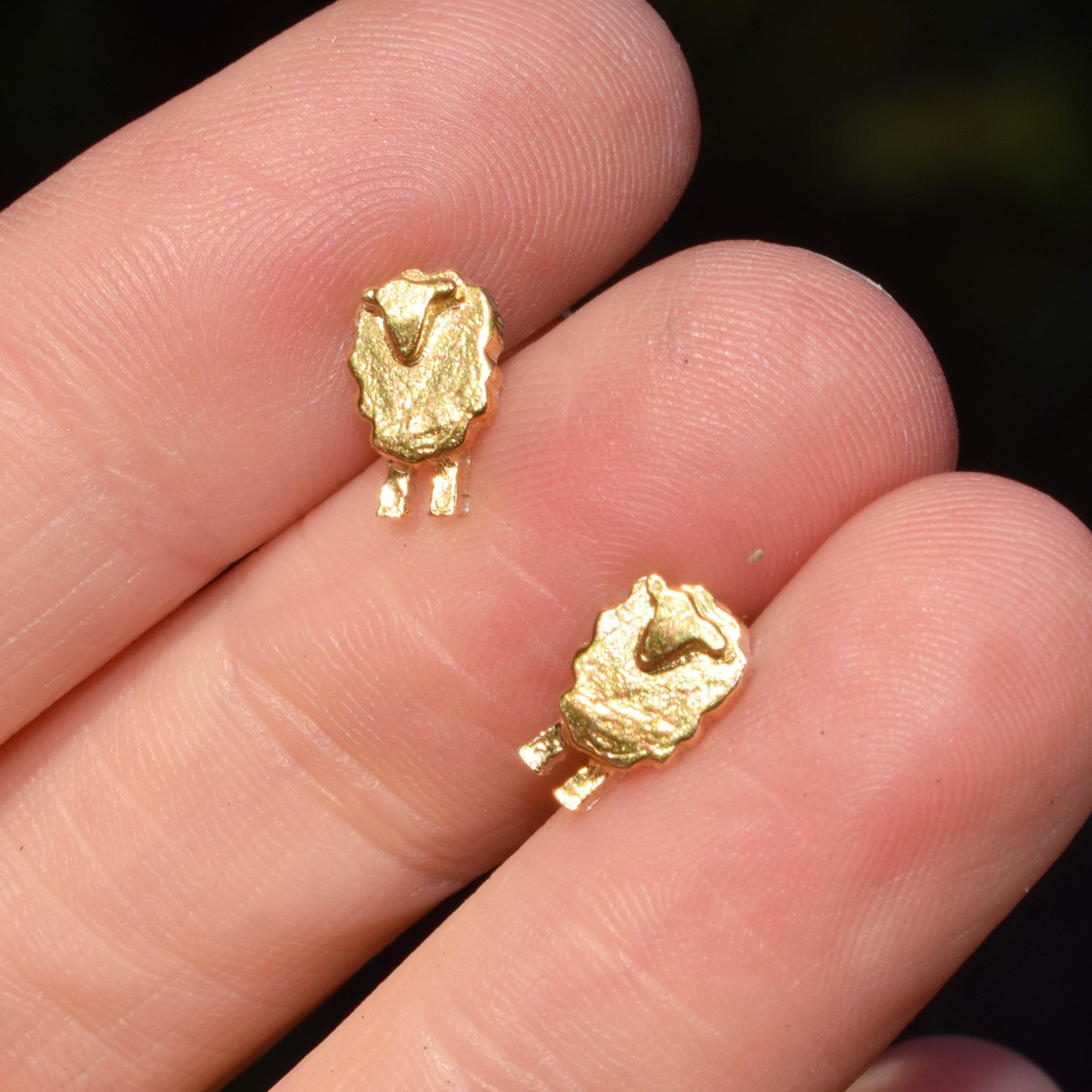 Gold Sheep Stud Earrings: Quality Sheep Gift for Her Gold - Etsy UK