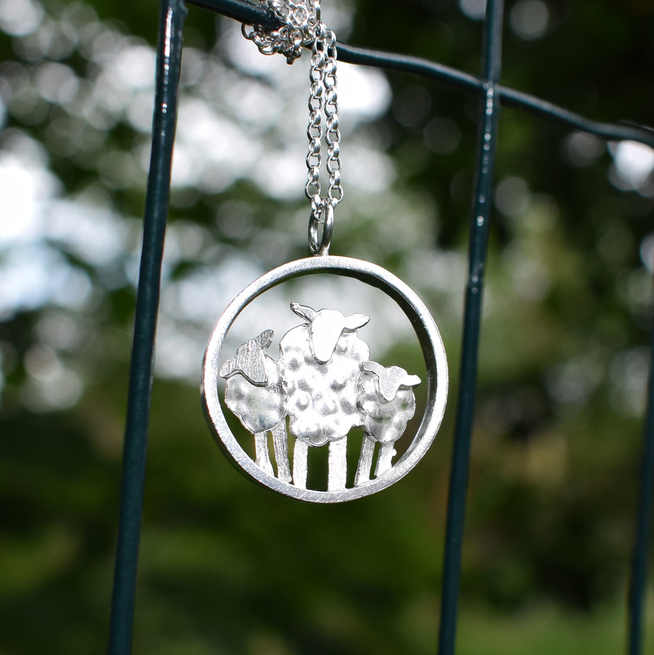 3 Silver Sheep Necklace Flack of Sheep Pendant Silver Sheep - Etsy