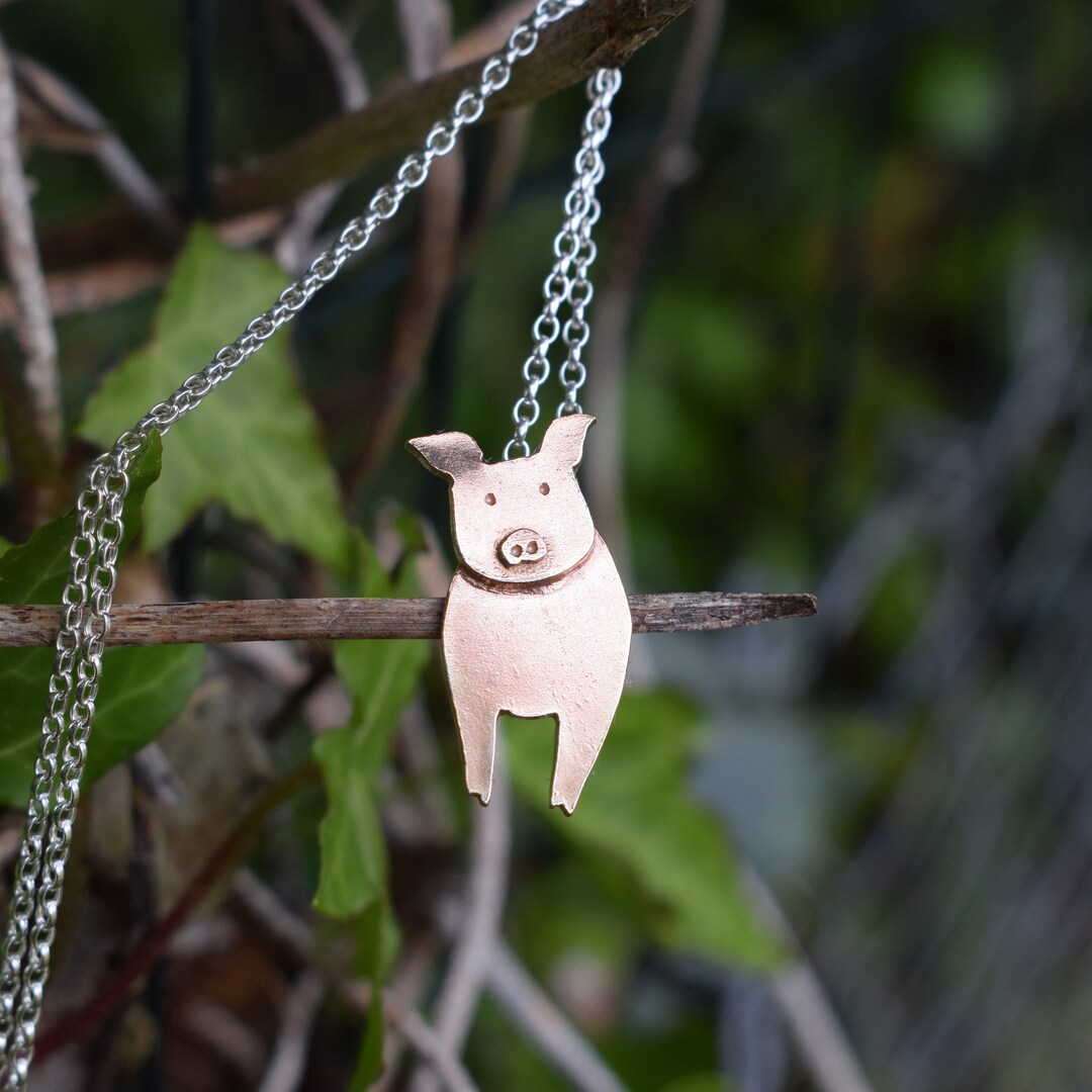 Pig Necklace, Rose Gold Pig Pendant, Pig Jewellery, Pig Gift for Woman ...