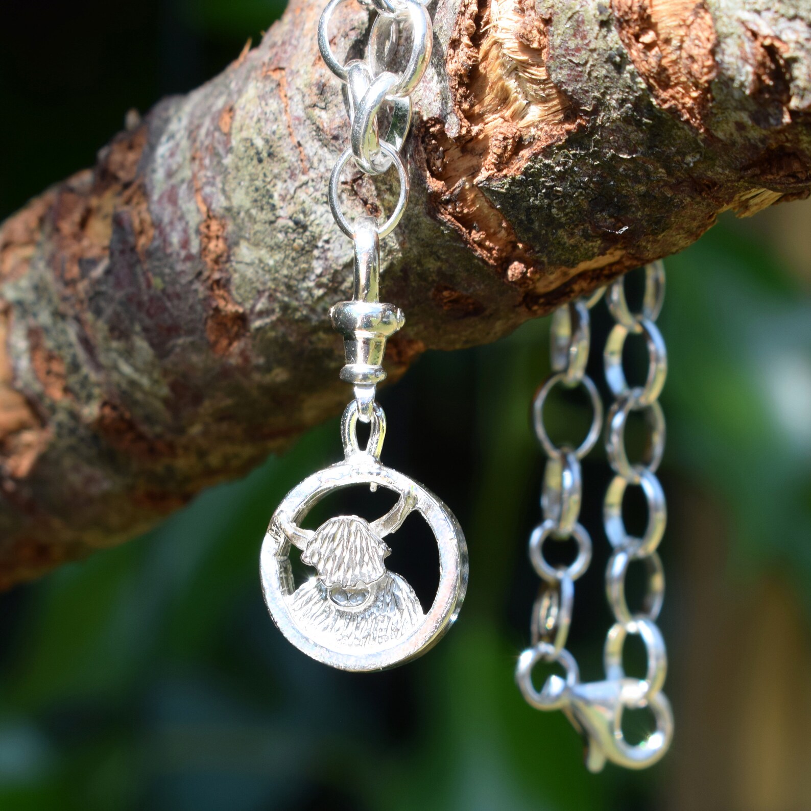 Silver Highland Cow Charm With Bracelet, Clip and Pandora Options ...