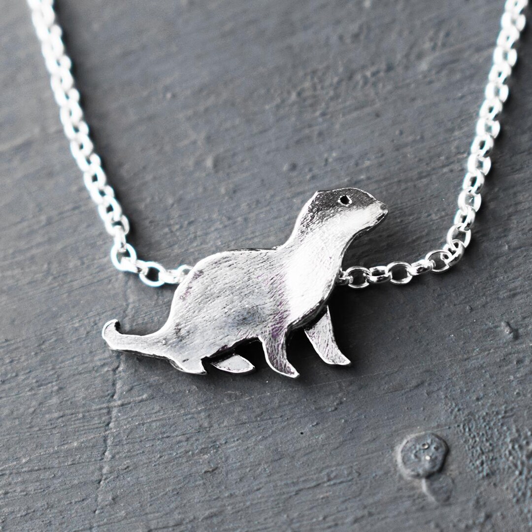 Silver Otter Necklace, Otter Pendant, Otter Gift for Woman, Otter ...