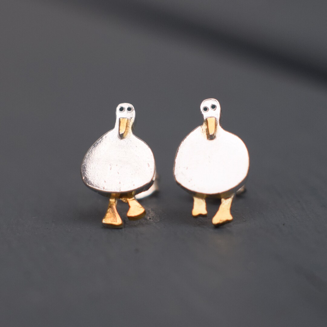 Duck Earrings | Animal Earrings | Farm Gift | Silver Ducks | Gift for ...
