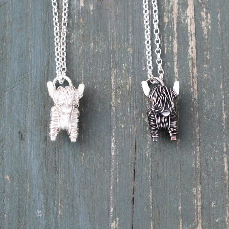 Black Highland Cow Necklace, Highland Cow Necklace, Highland Cow ...