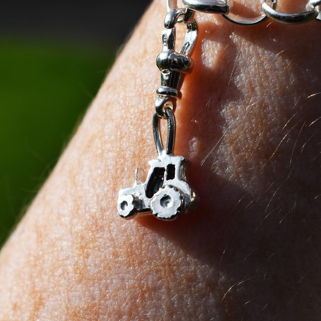 Silver Tractor Charm Bracelet, Tractor Charm, Tractor, Tractor Bracelet ...