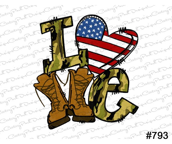 Military Love Sublimation Transfer Ready to Use Sublimation Design ...