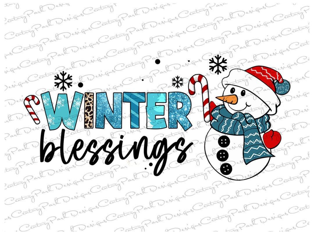 Winter Blessings Sublimation Transfer Heat Press Design Image Print ...