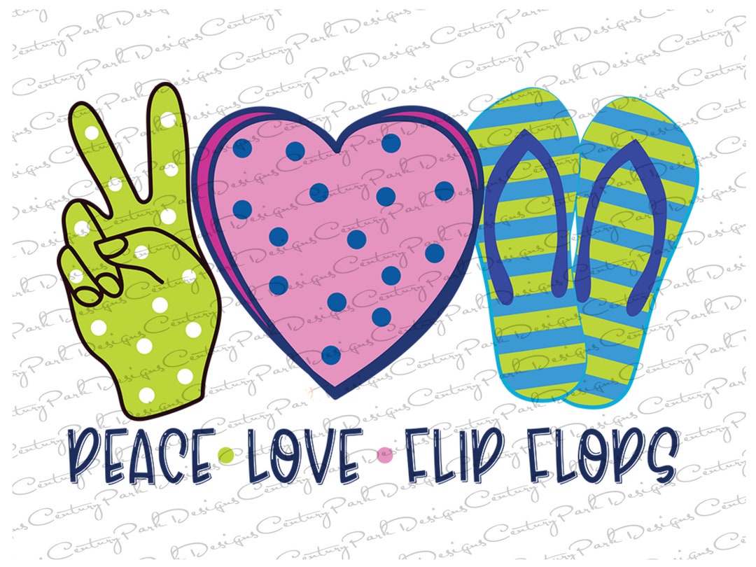 Sublimation Transfer Ready to Press Peace Love Flip Flops - Etsy