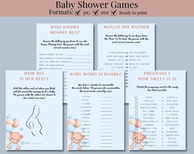 Baby Shower Games-bundle-digital FILE ONLY - Etsy Canada