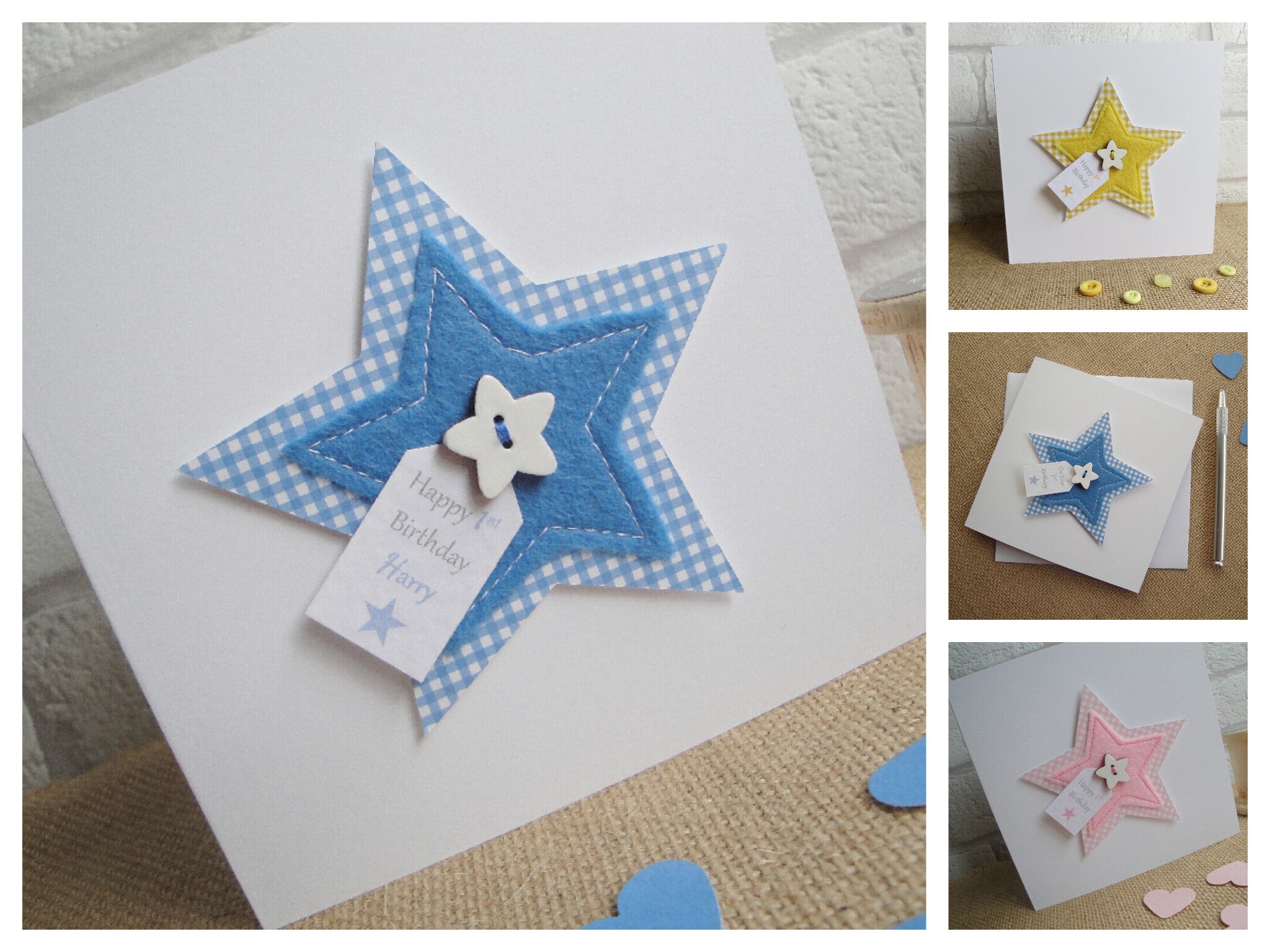 Personalised 1st Birthday Card Star Design Card for boys or | Etsy
