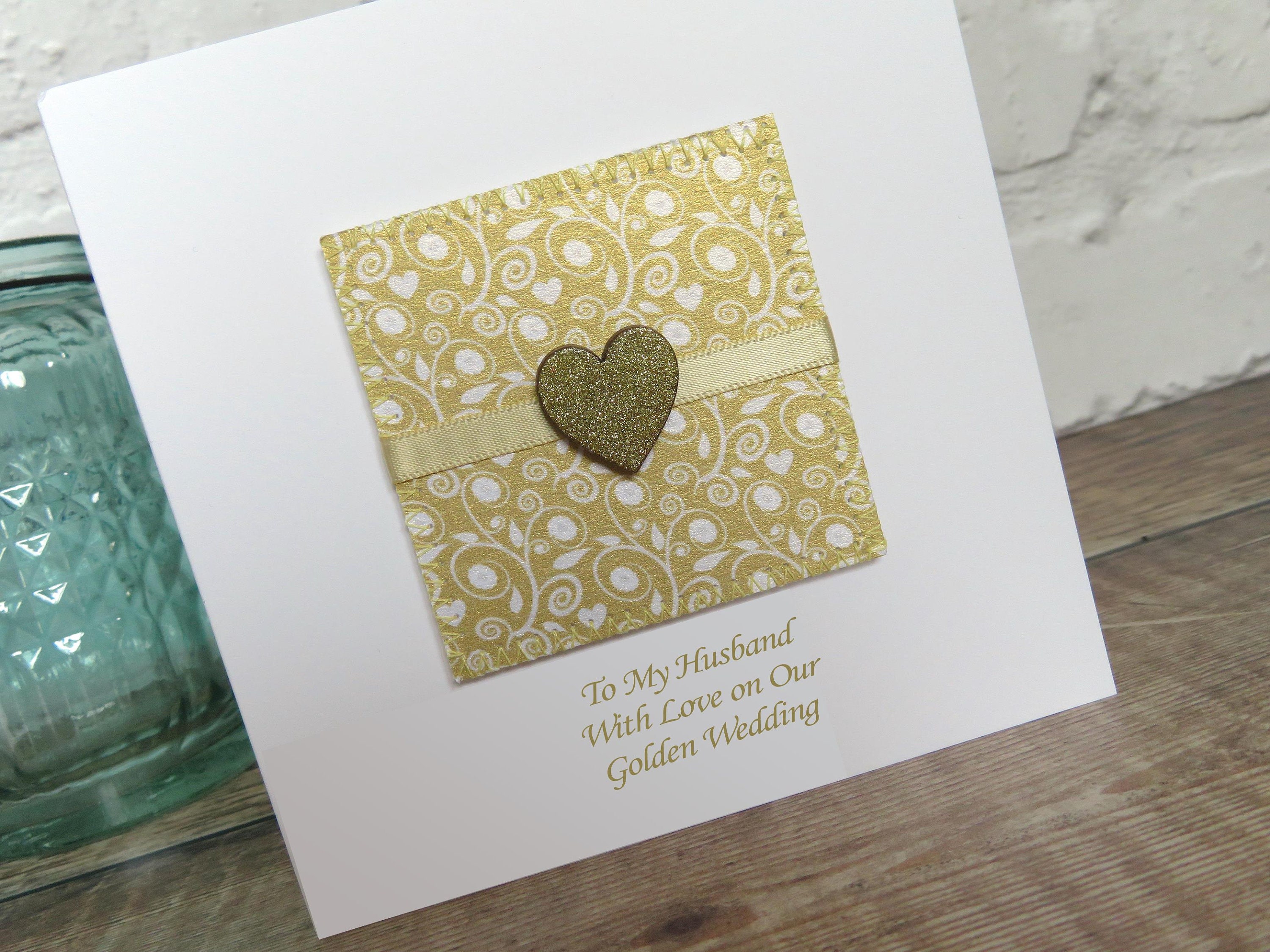 Golden Wedding Anniversary Card With Choice of Personalised - Etsy UK