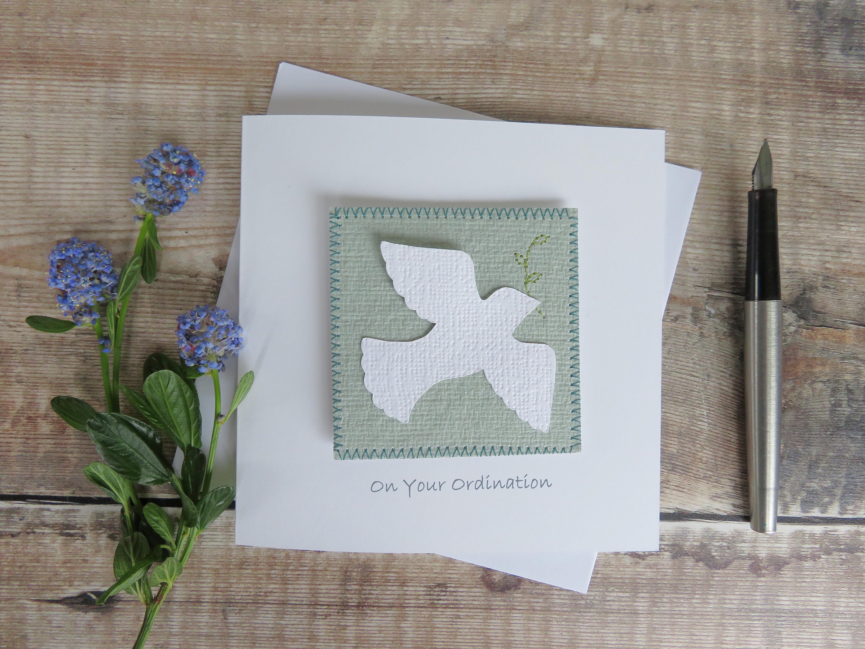Handmade Dove Sympathy Card, Confirmation, Ordination or Baptism Card ...