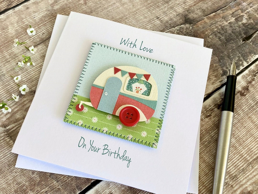 Personalised Caravan Card, Caravanning Birthday Card, Fathers Day Card ...