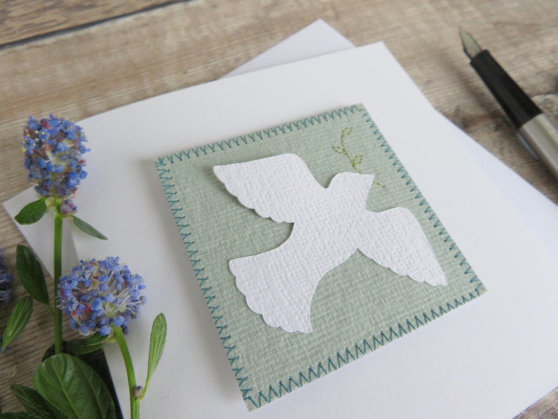 Handmade Dove Card Dove of Peace Sympathy Card Confirmation - Etsy UK