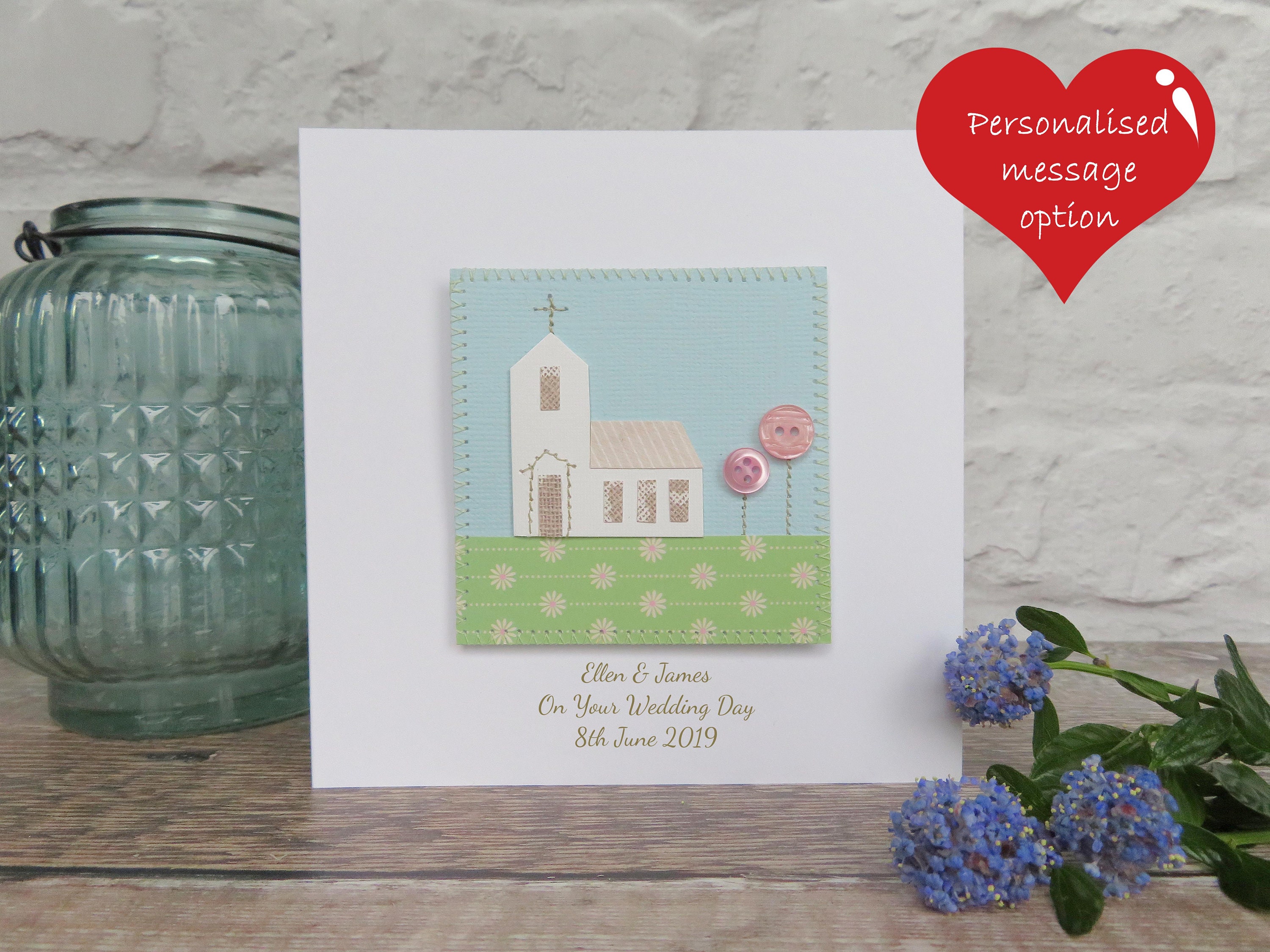 Handmade Church Wedding Card Christening Card or Ordination | Etsy