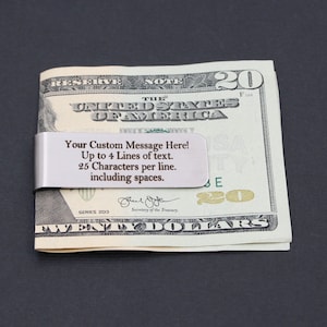 Custom Engraved Money Clip, Personalized Stainless Steel Gift - Etsy