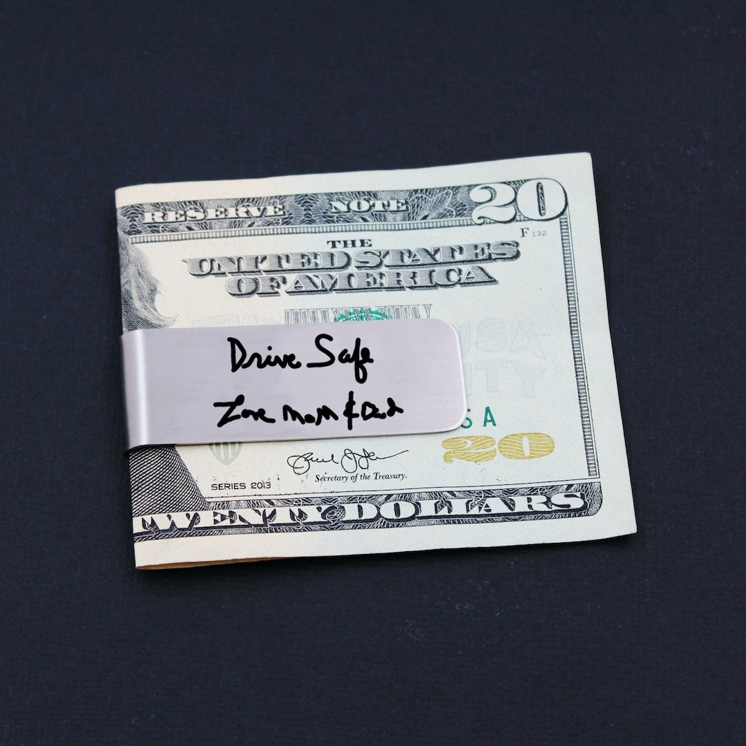 Handwriting Engraved Money Clip: Personalized Keepsake Gift - Etsy