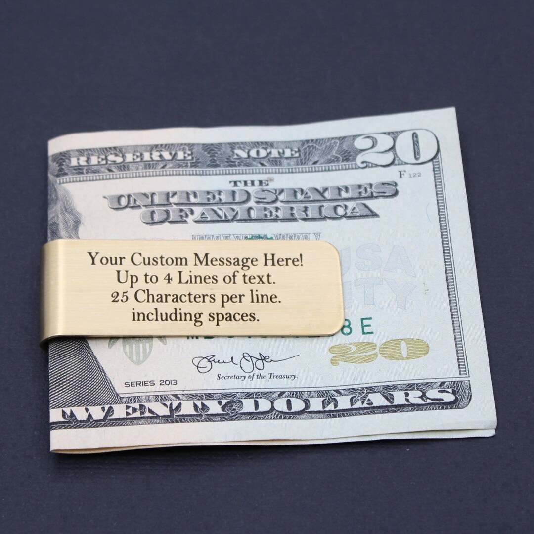 Custom Engraved Gold Money Clip: Personalized Stainless Steel Gift - Etsy