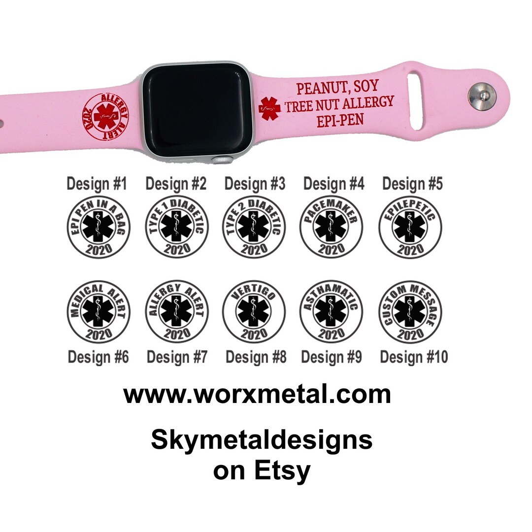 Star of Life Pacemaker Emergency Medical Alert Silicone Watch Band Fits ...