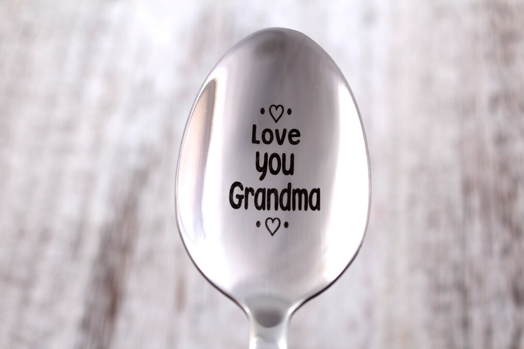 Love You Grandma Spoon Engraved Like Hand Stamped, Stamped Flatware ...