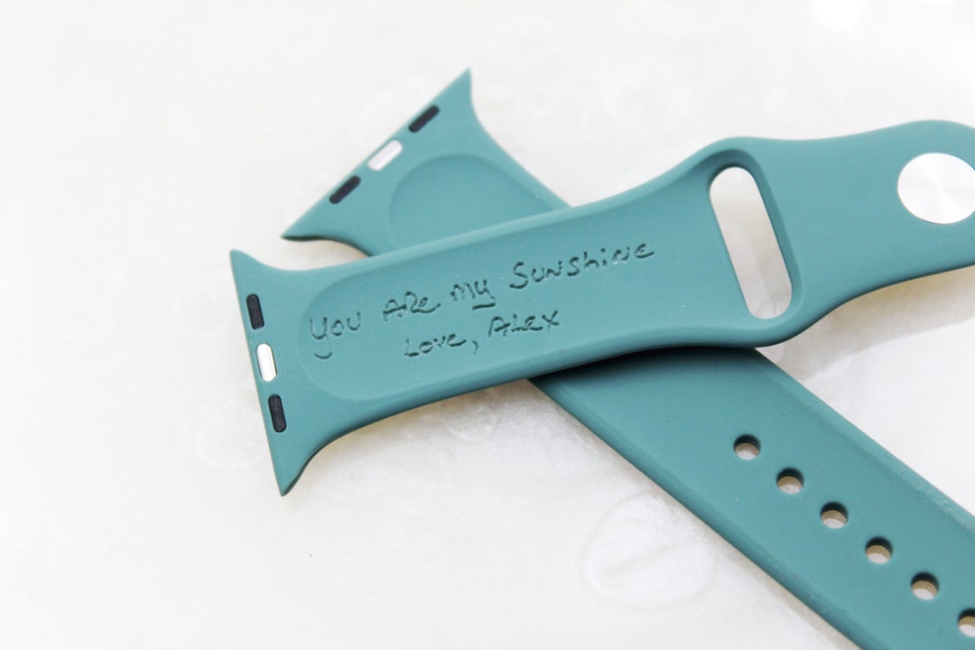 Your Handwriting on Silicone Watch Band Engraved Custom Watch Band ...