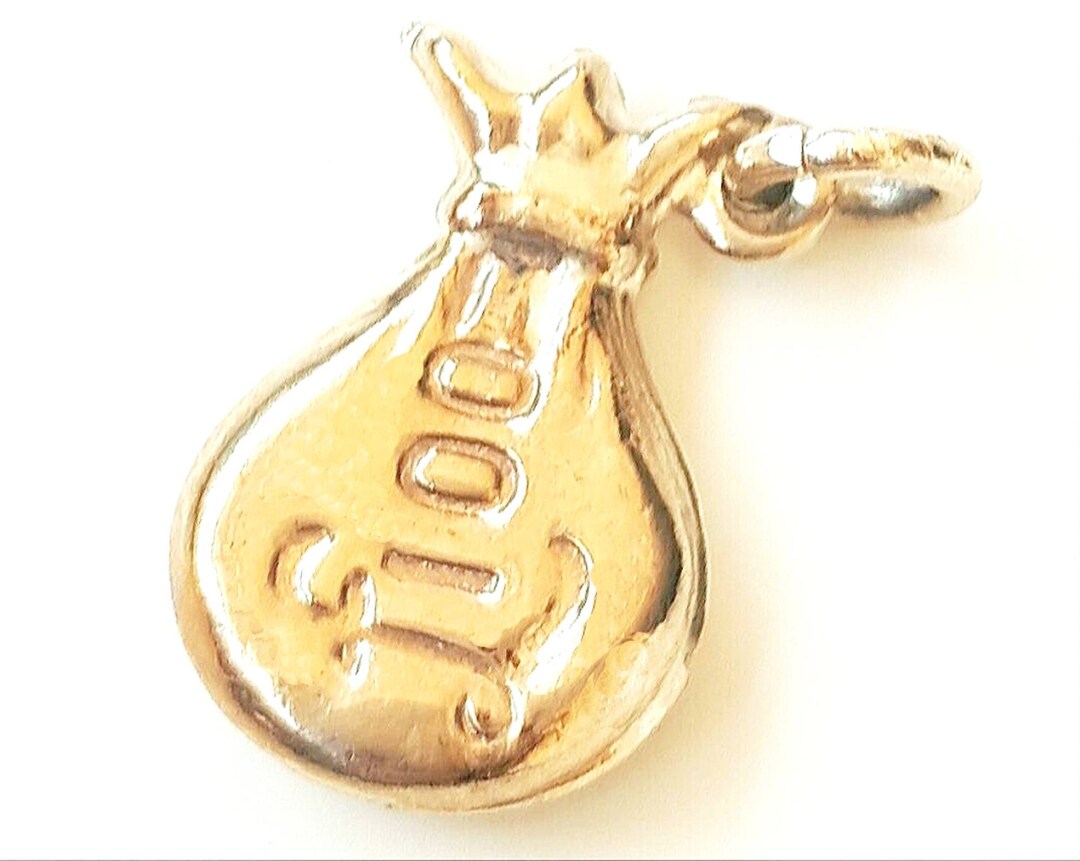 Vintage 9ct Gold Money Bag Charm Pendant: English Lucky Charm - Etsy