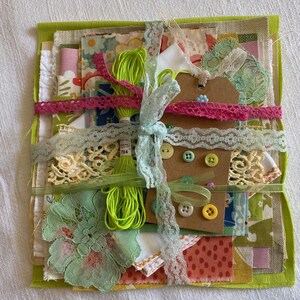 Slow Stitch Fabric Bundle Containing Vintage and New Materials, Buttons ...