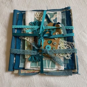 Slow Stitch Bundle Containing Vintage and New Materials, Buttons, Lace ...