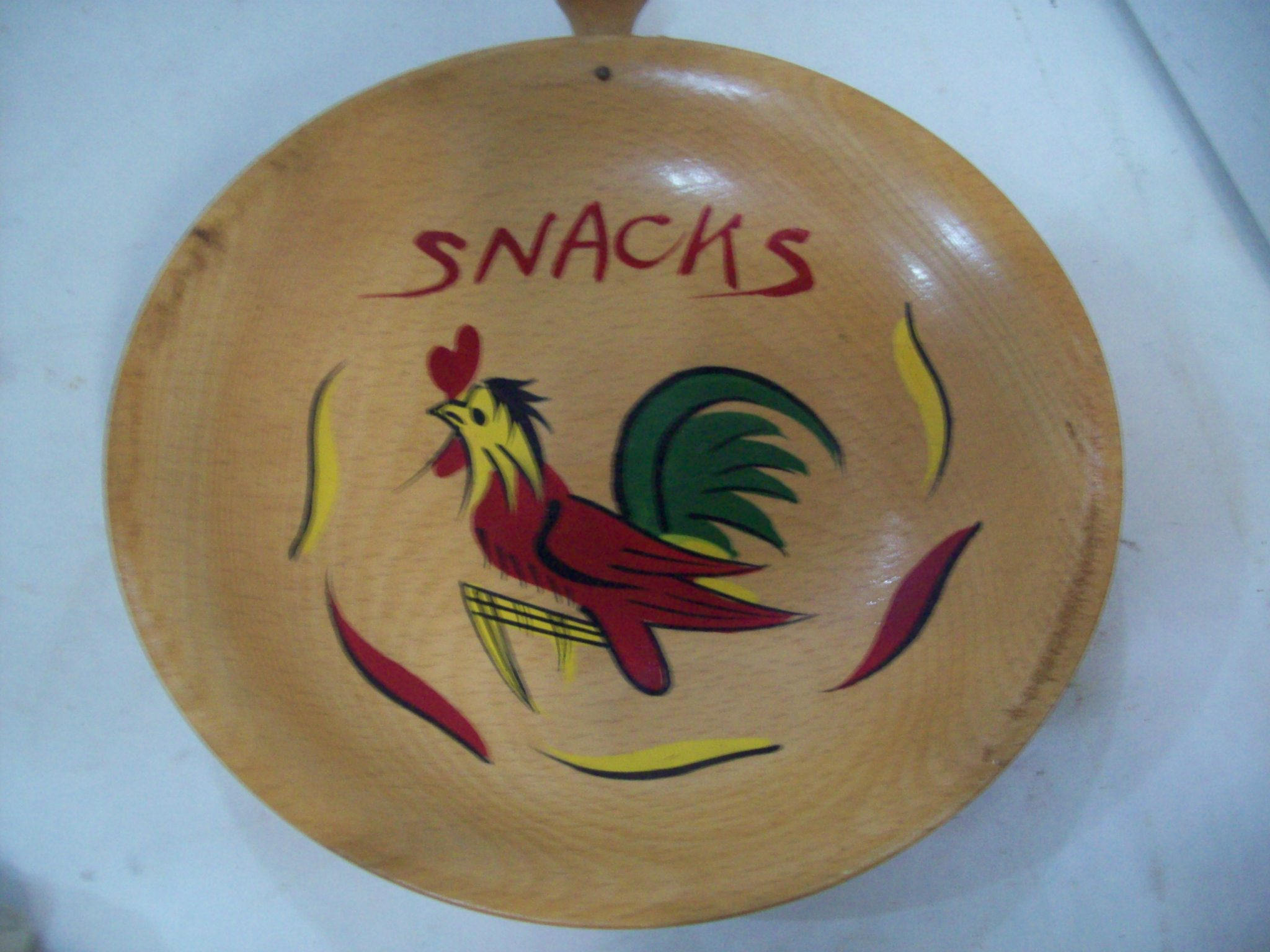 Wooden Woodpecker Ware Rooster Nuts Candy Chips Popcorn snacks Bowl ...