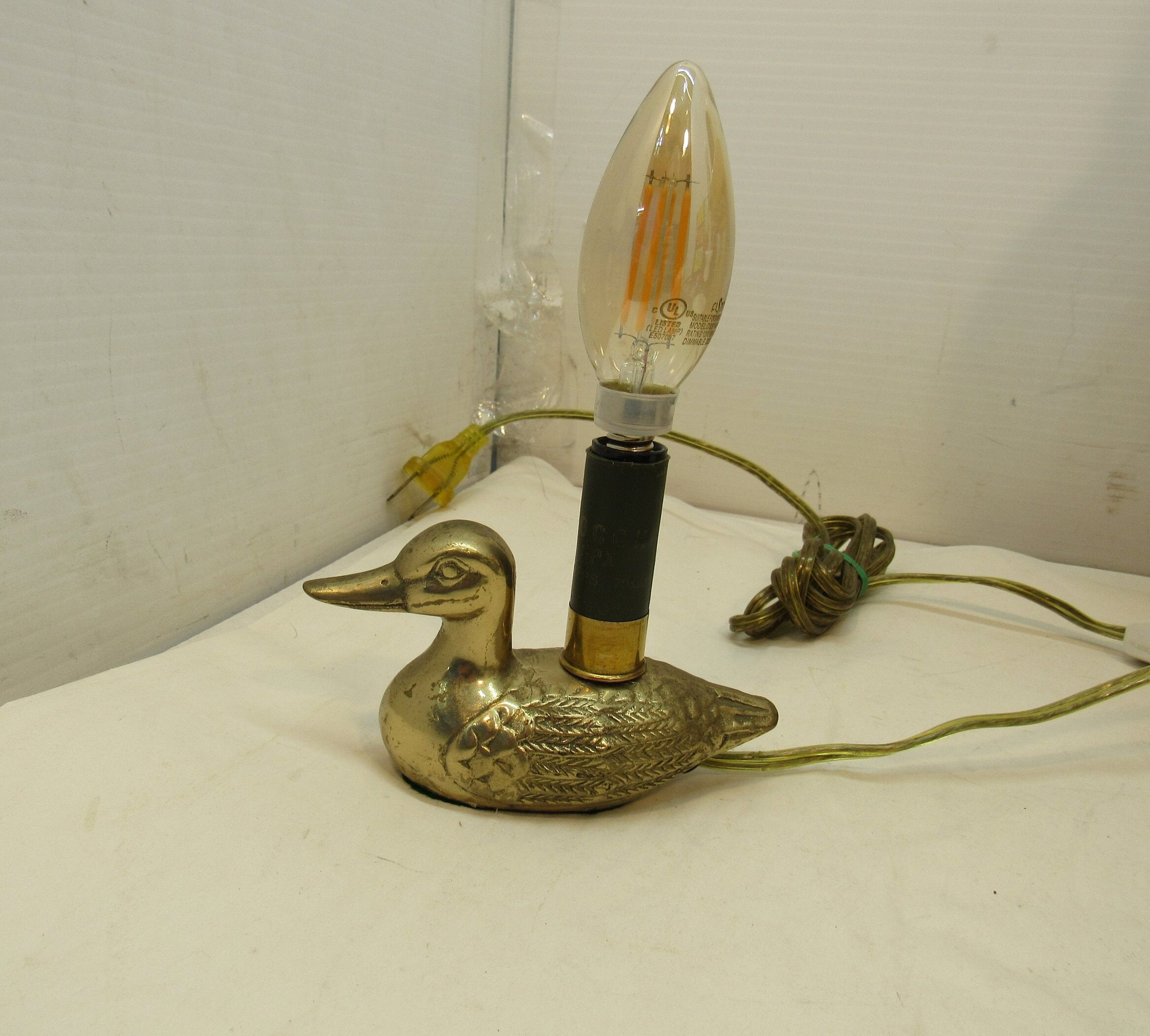 Brass Duck Mini Night Light Table Light Duck with Shotgun | Etsy