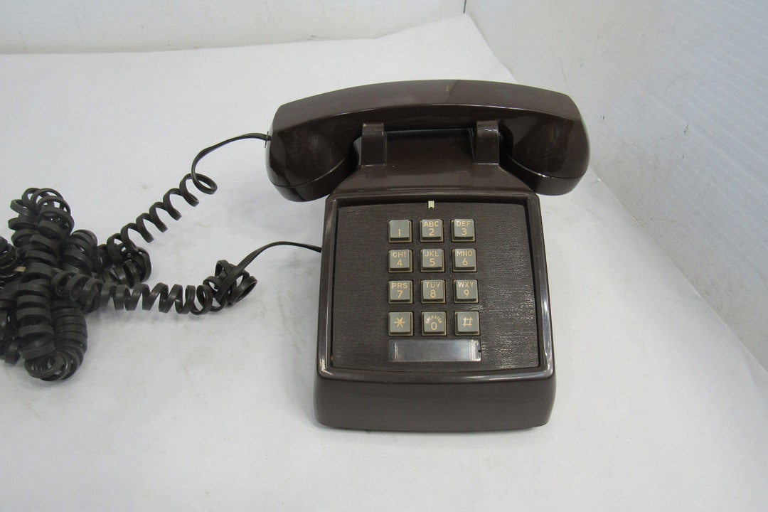 1985 ITT Vintage Push Button Telephone Brown Tested and Working - Etsy
