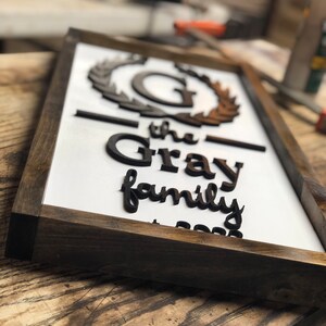 Family Monogram Sign, Family Name Sign, Last Name Sign, Personalized ...