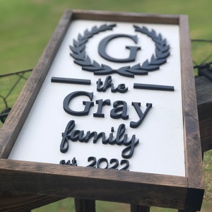 Family Monogram Sign, Family Name Sign, Last Name Sign, Personalized ...