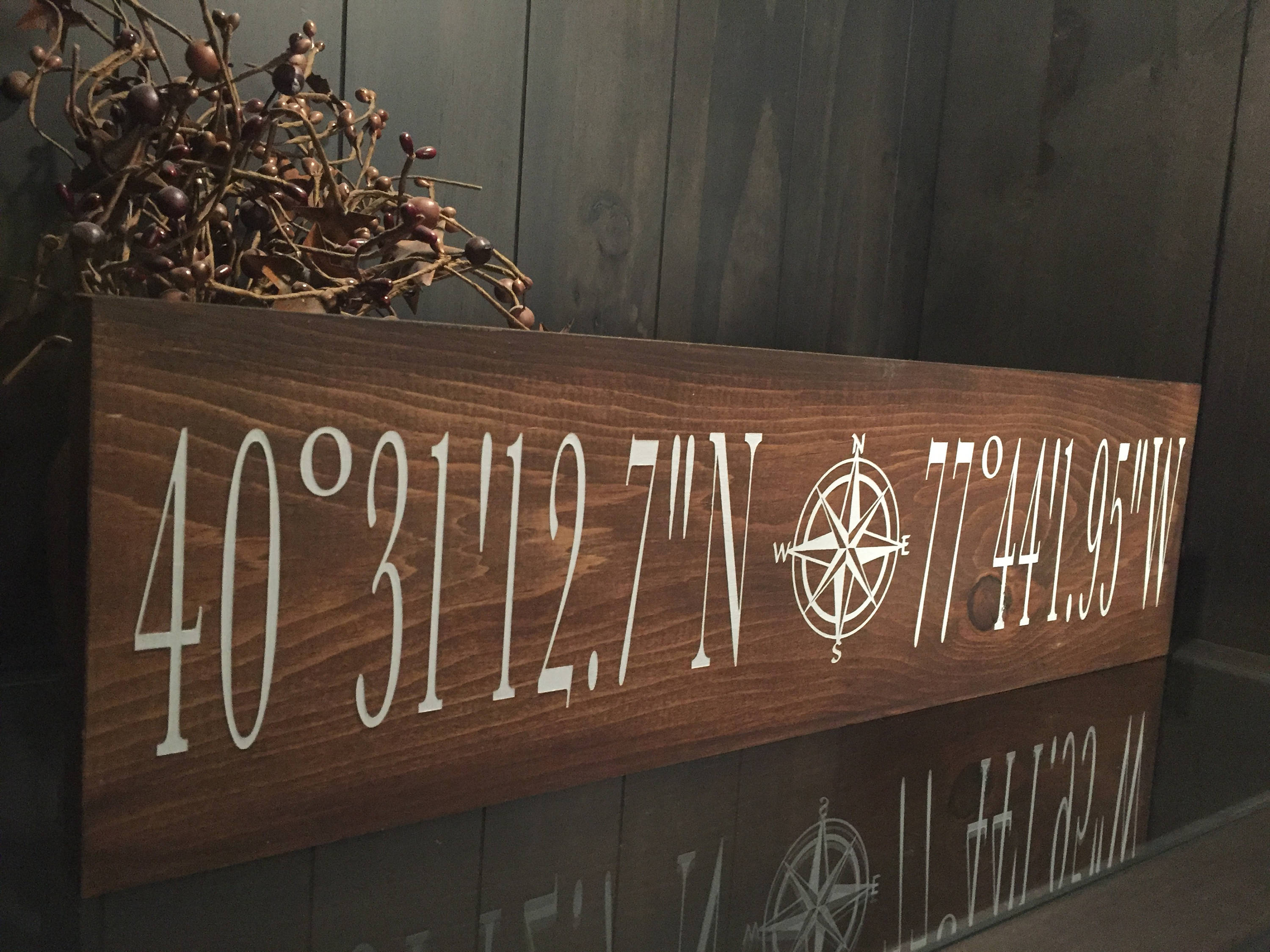 Latitude Wooden Sign, Personalized Latitude Longitude Sign, Coordinates ...